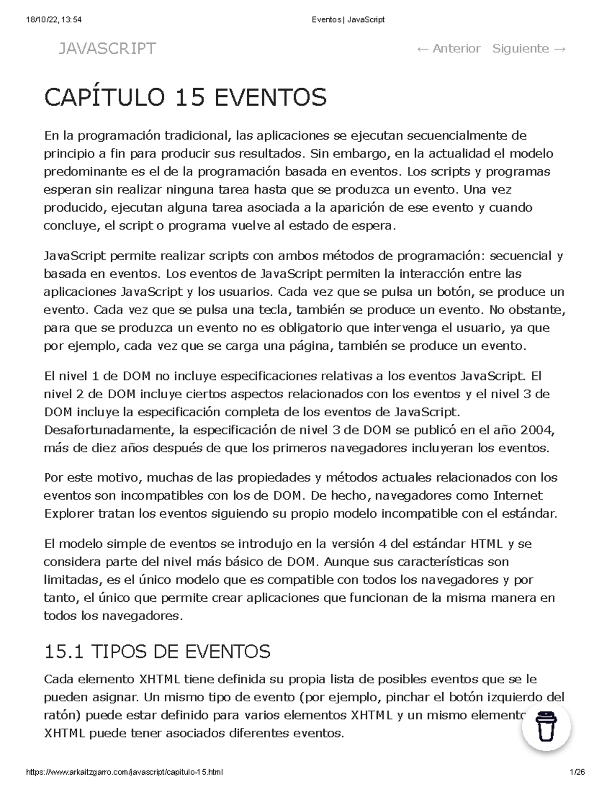 2022 10 18 -arkaitzgarro Eventos Java Script - JAVASCRIPT ← Anterior ...