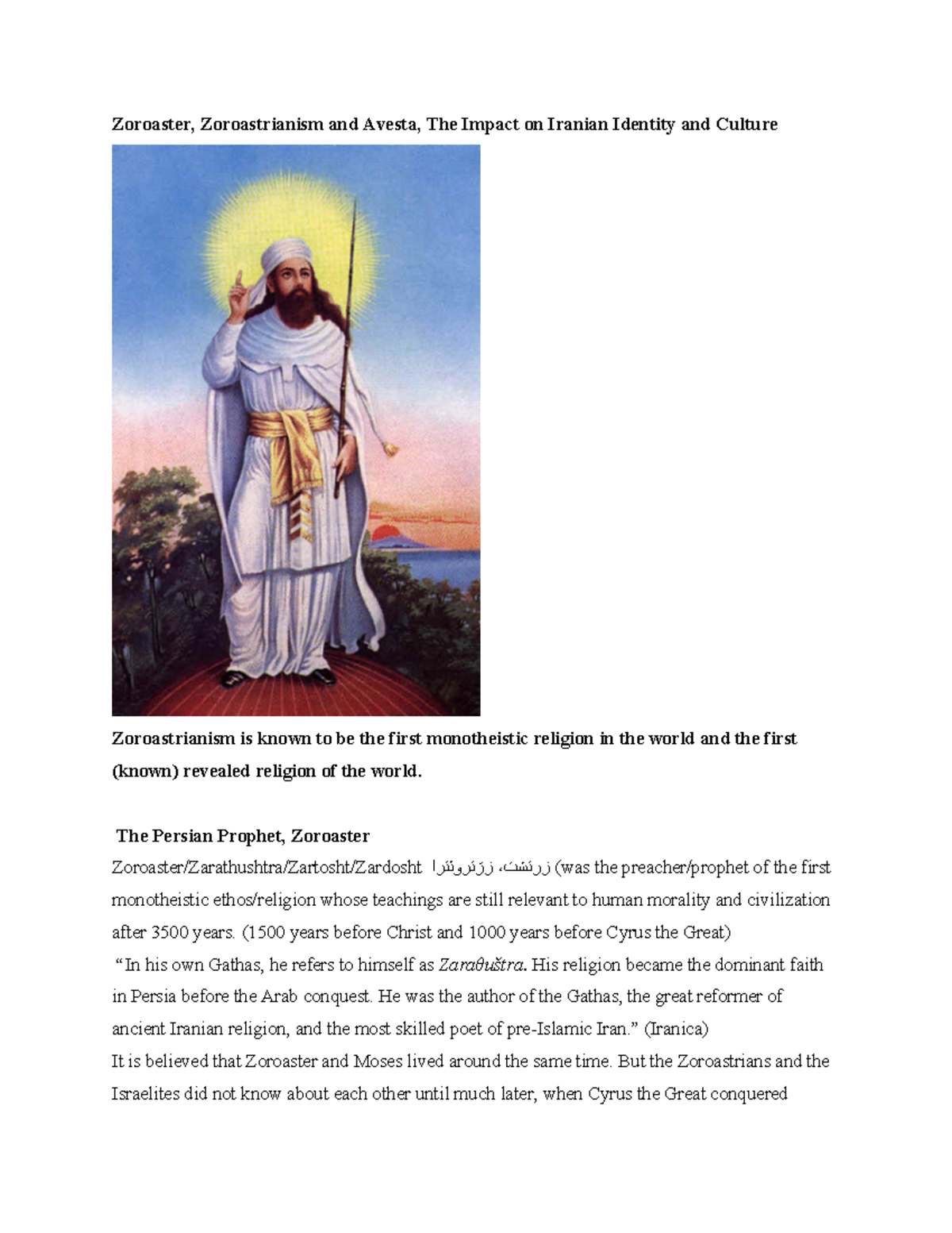 Zoroaster - The Persian Prophet, Zoroaster Zoroaster/Zarathushtra ...