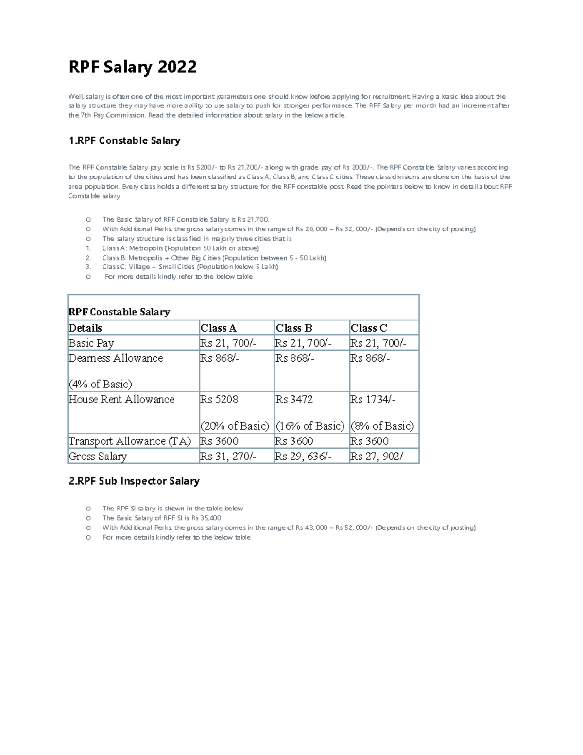 RPF Remuneration - RPF Salary 2022 Well, salary is often one of the ...