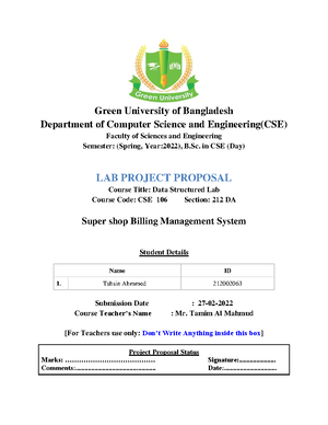 Lab7212002 102 - Lab report - Green University of Bangladesh Department ...