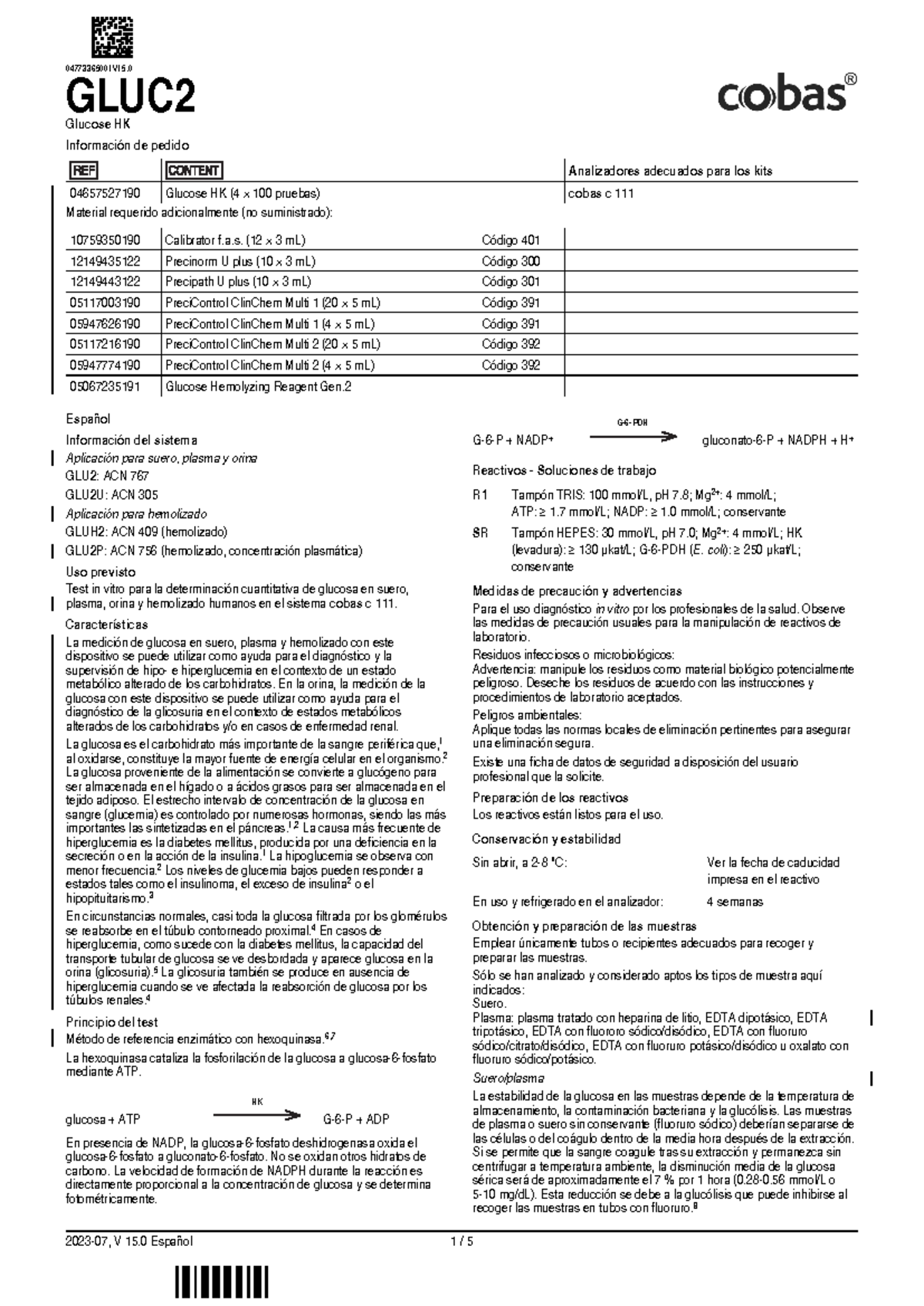 Insert.GLUC2.04773365001 - Información de pedido Analizadores adecuados ...