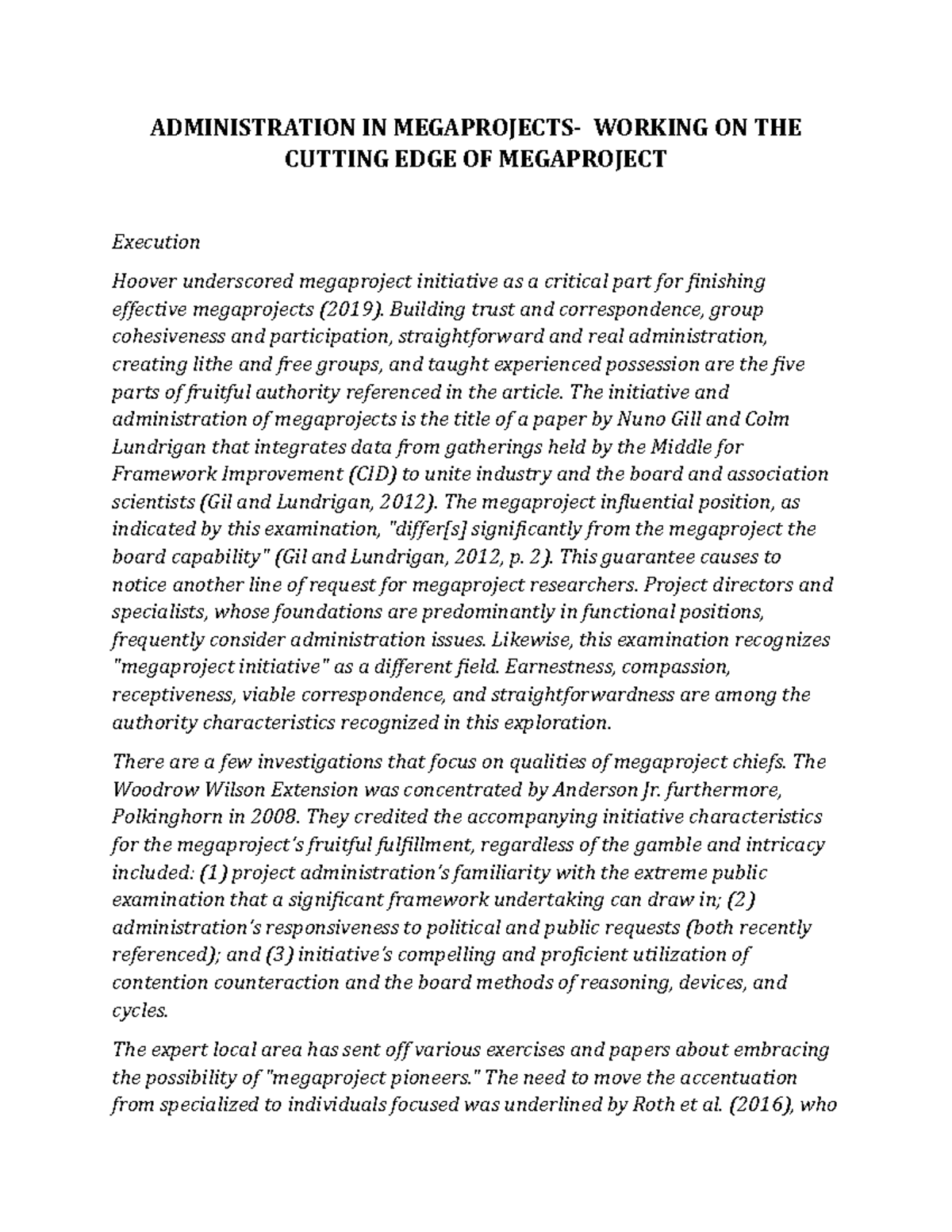 Administration IN Megaprojects- Working ON THE Cutting EDGE OF ...