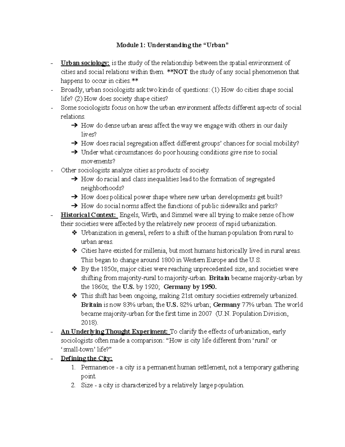Module 1: Understanding the "Urban" - Module 1: Understanding the ...
