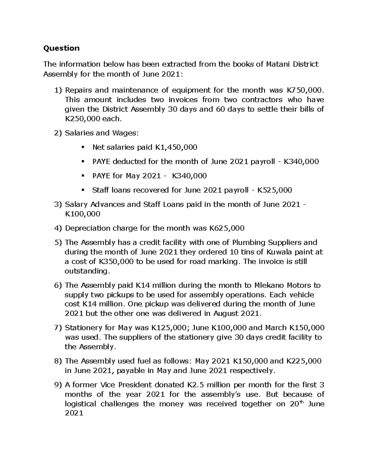 Ipsas CASH Basis Practice Question - Question The information below has ...