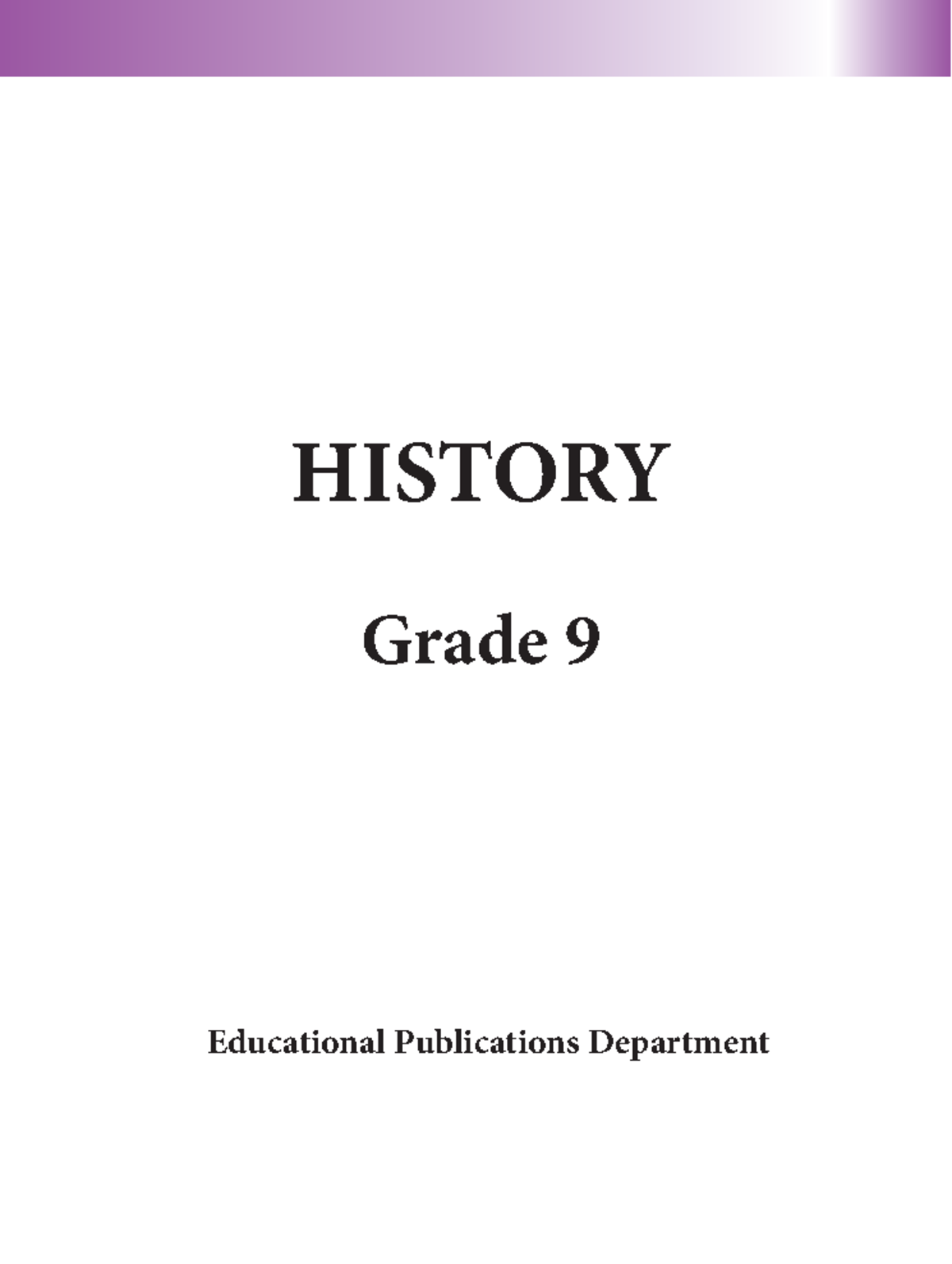 Grade 9 history text book 6401788 abe3ed -i- HISTORY Grade 9 ...