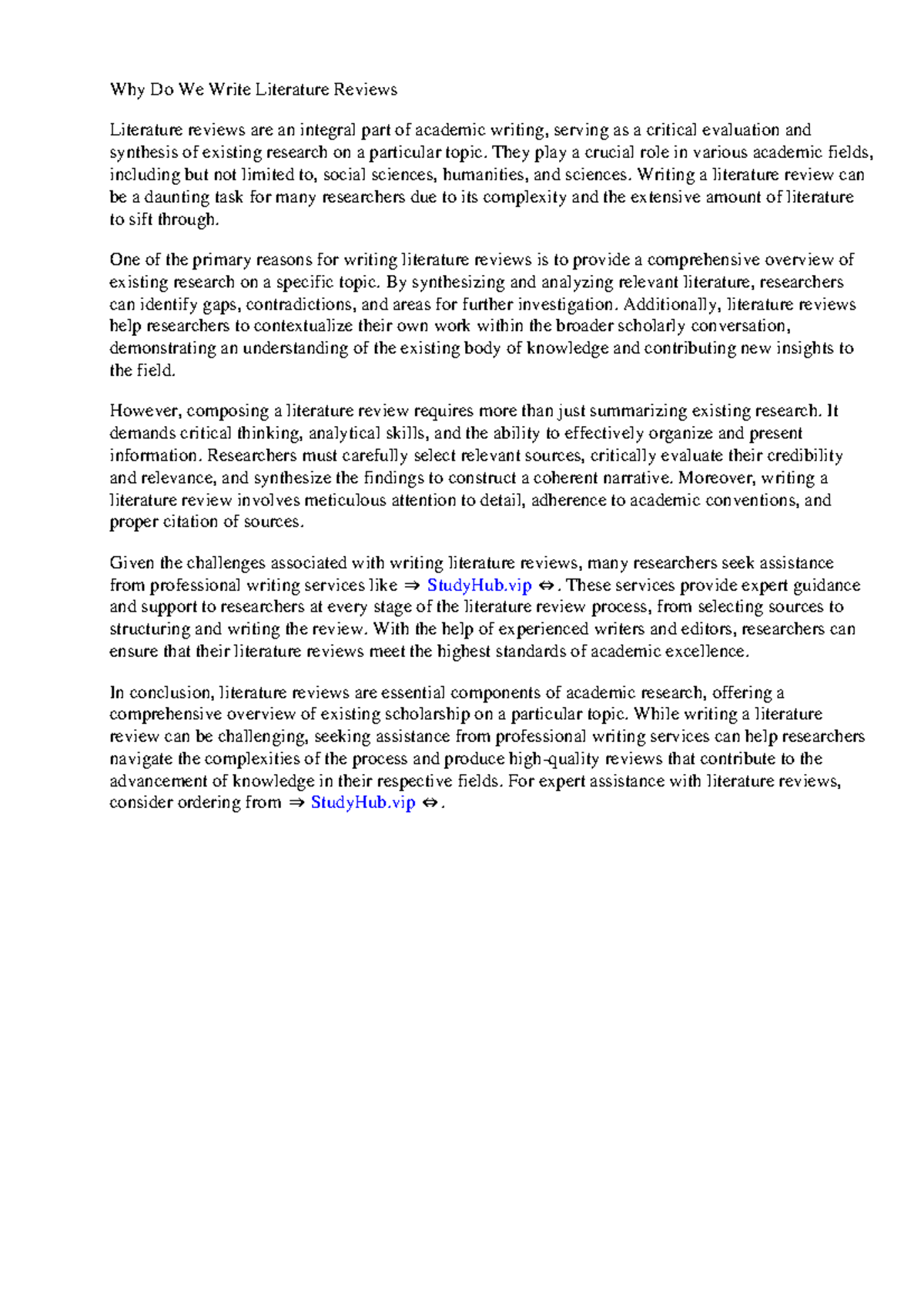 Why Do We Write Literature Reviews - Why Do We Write Literature Reviews ...