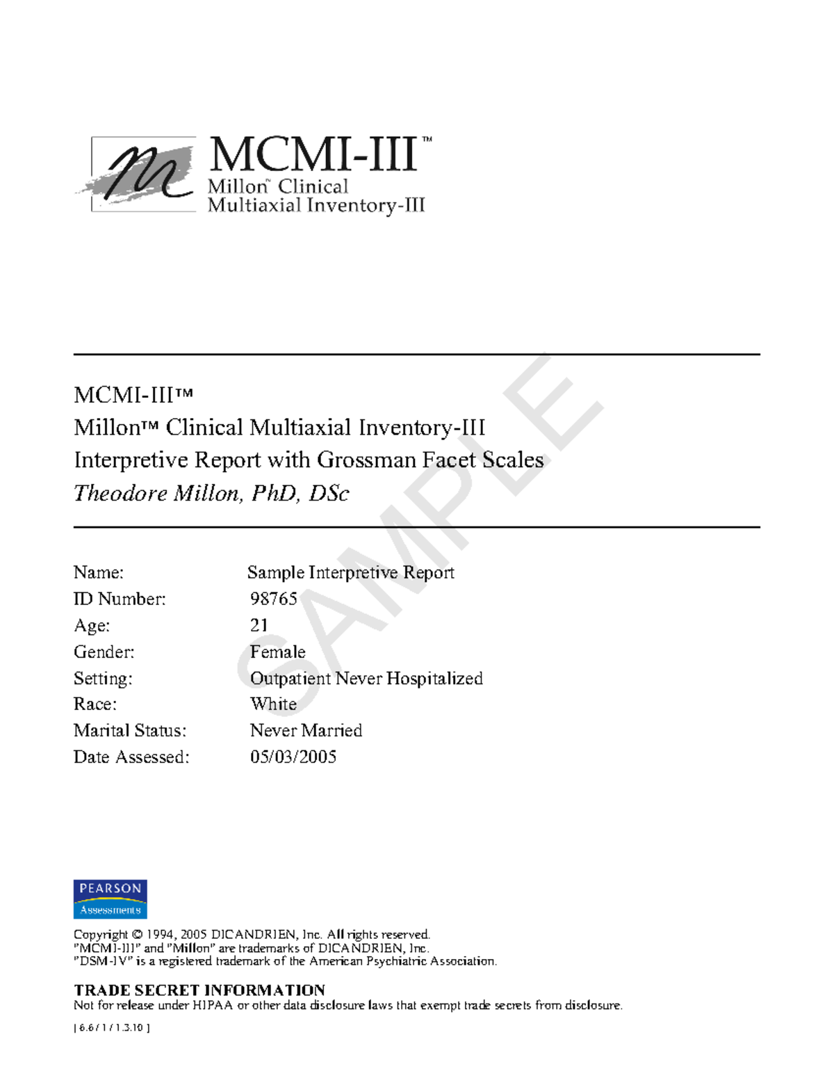 Mcmi3-interpretive - MCMI-III™ Millon™ Clinical Multiaxial Inventory ...