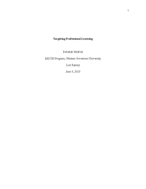 OHM2 Task 1-Developing a Reflective Practice - Developing a Reflective Practice Summer Henson ...