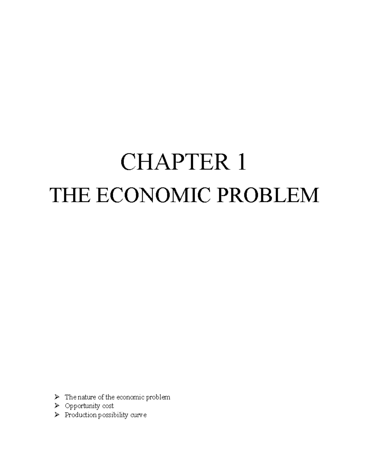 Eco unit 1 HAT - note for basic economic problems - CHAPTER 1 THE ...