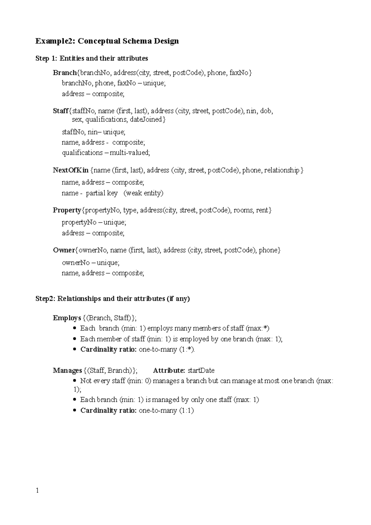 Feng J Example 2 Conceptual Schema Design 01Oct2016 - Example2 ...