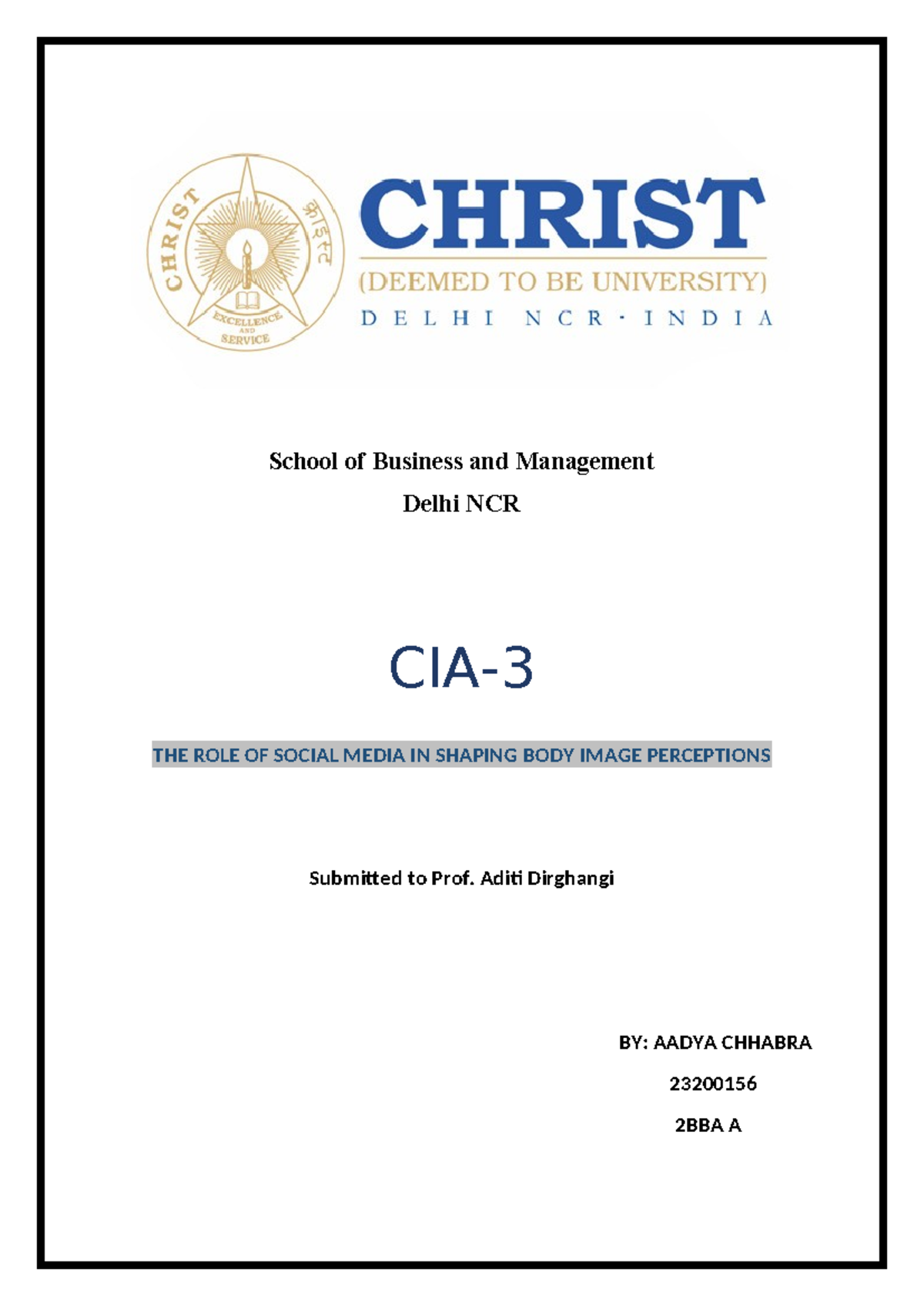 English Cia material - School of Business and Management Delhi NCR CIA ...