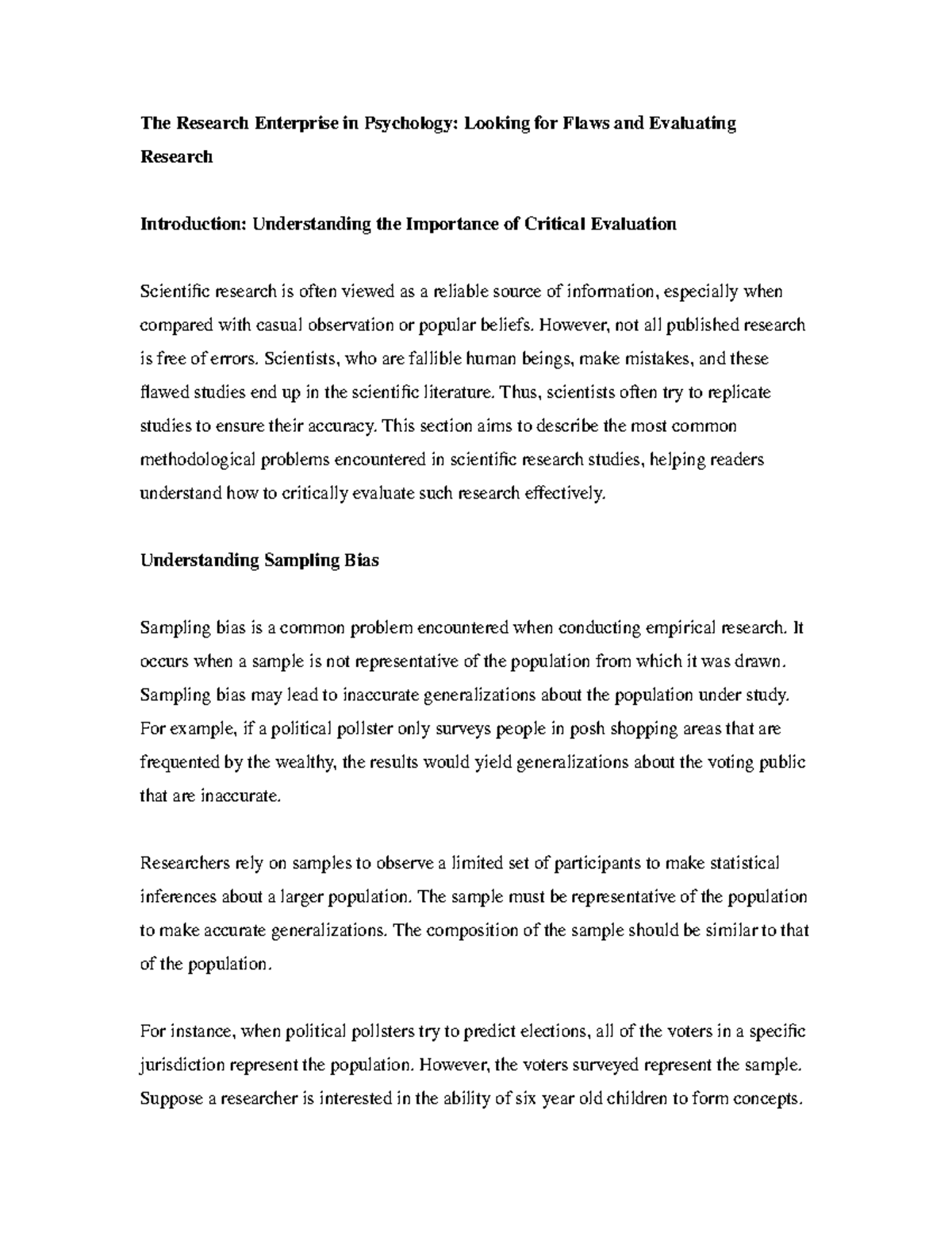 Looking for Flaws and Evaluating Research - The Research Enterprise in ...