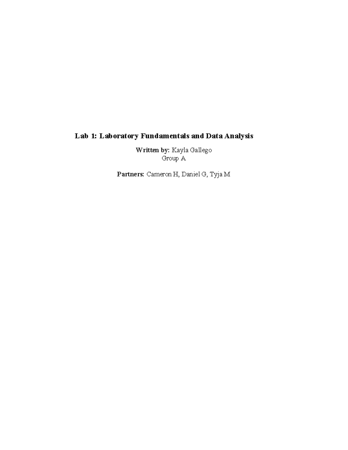 PHY lab 1 report - Lab 1: Laboratory Fundamentals and Data Analysis ...