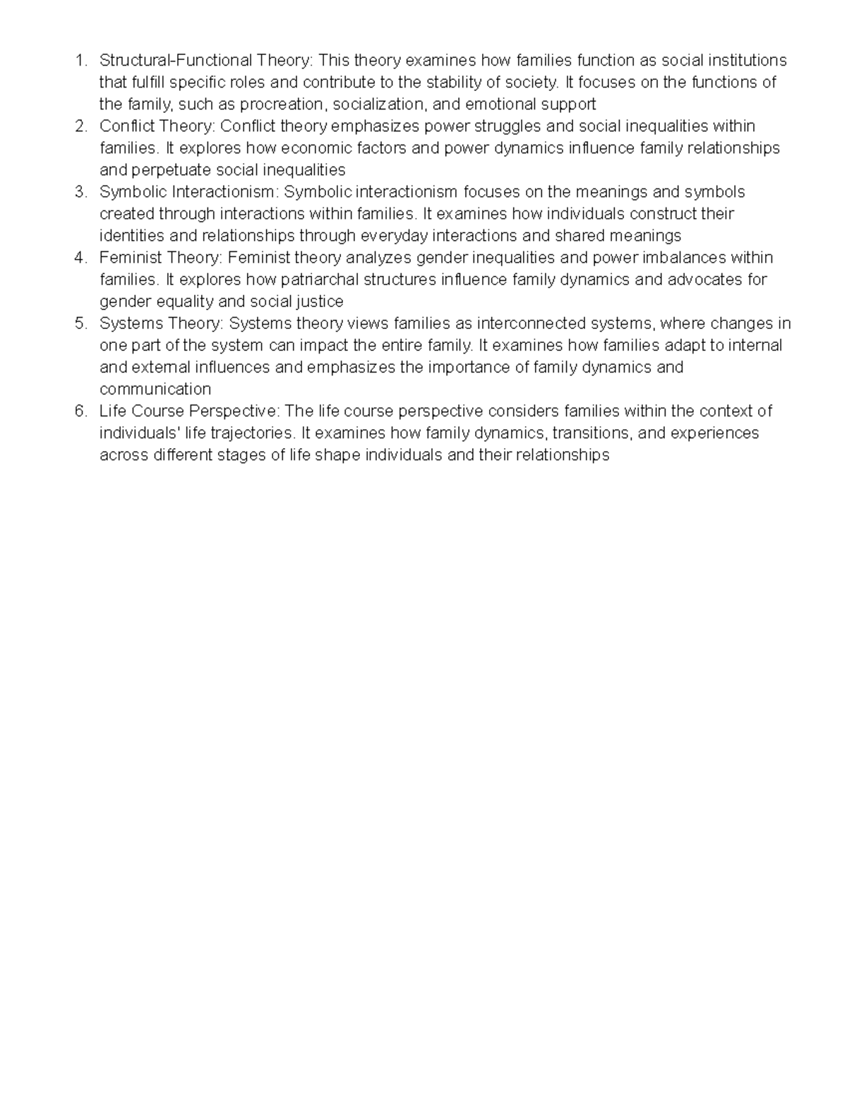 Families in Canada Different Theories - Structural-Functional Theory ...