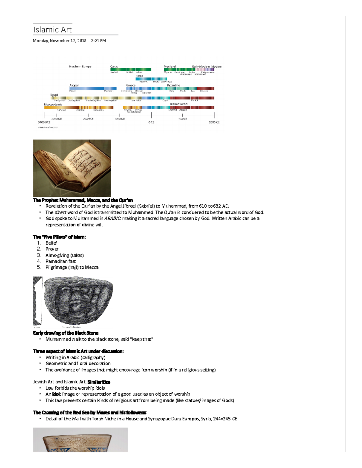 Islamic Art - Lecture notes 11 - Islamic Art Monday, November 12, 2018 ...