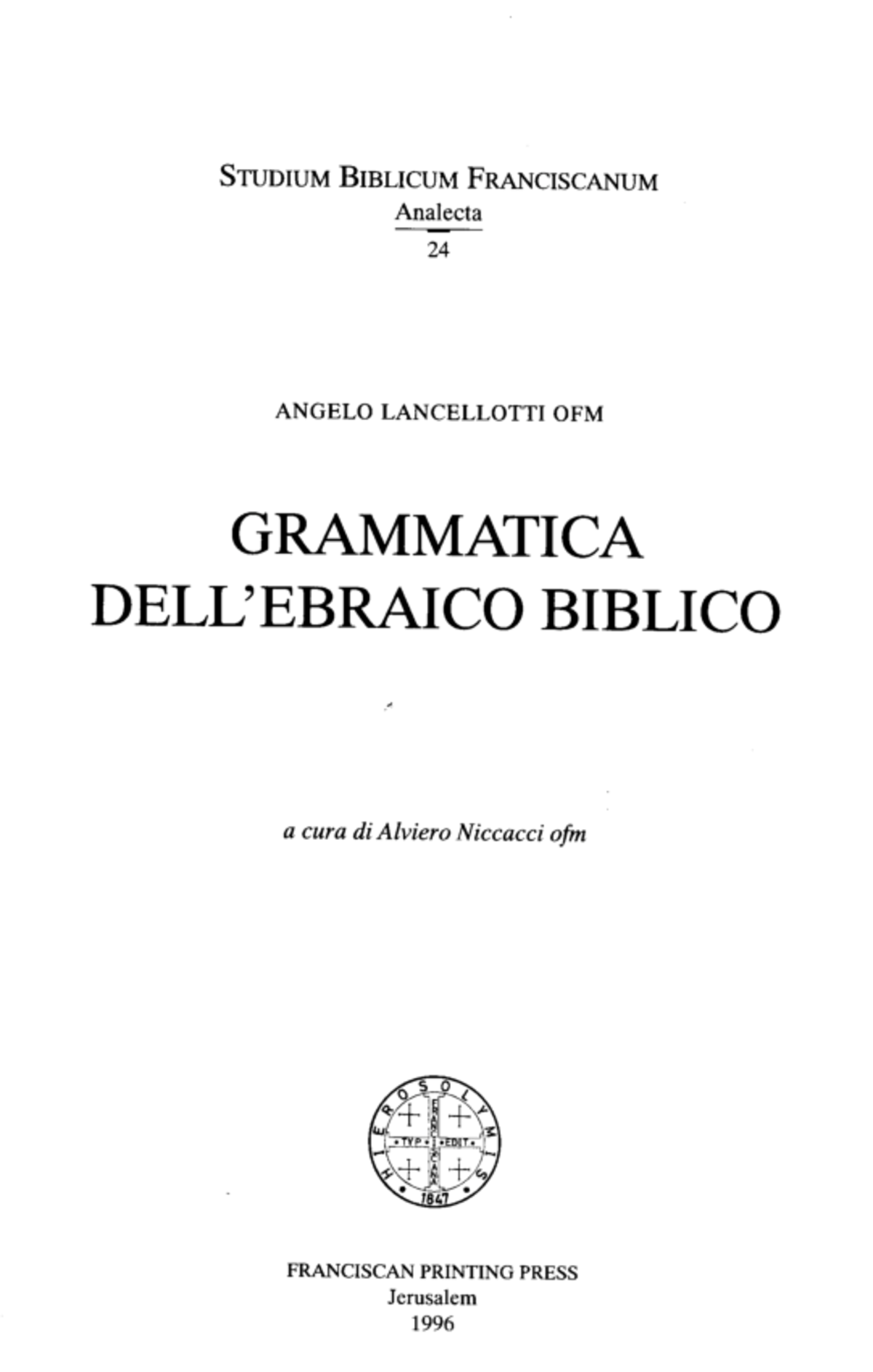 Grammatica dell Ebraico Biblico (Angelo Lancelotti) (z-lib ...
