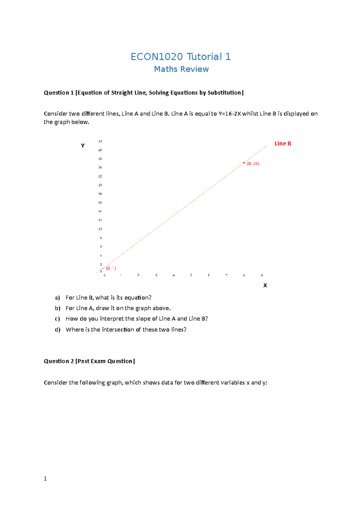 ECON1020 Tutorial 1 - Tut W1 - Introductory Macroeconomics - ECON1020 ...