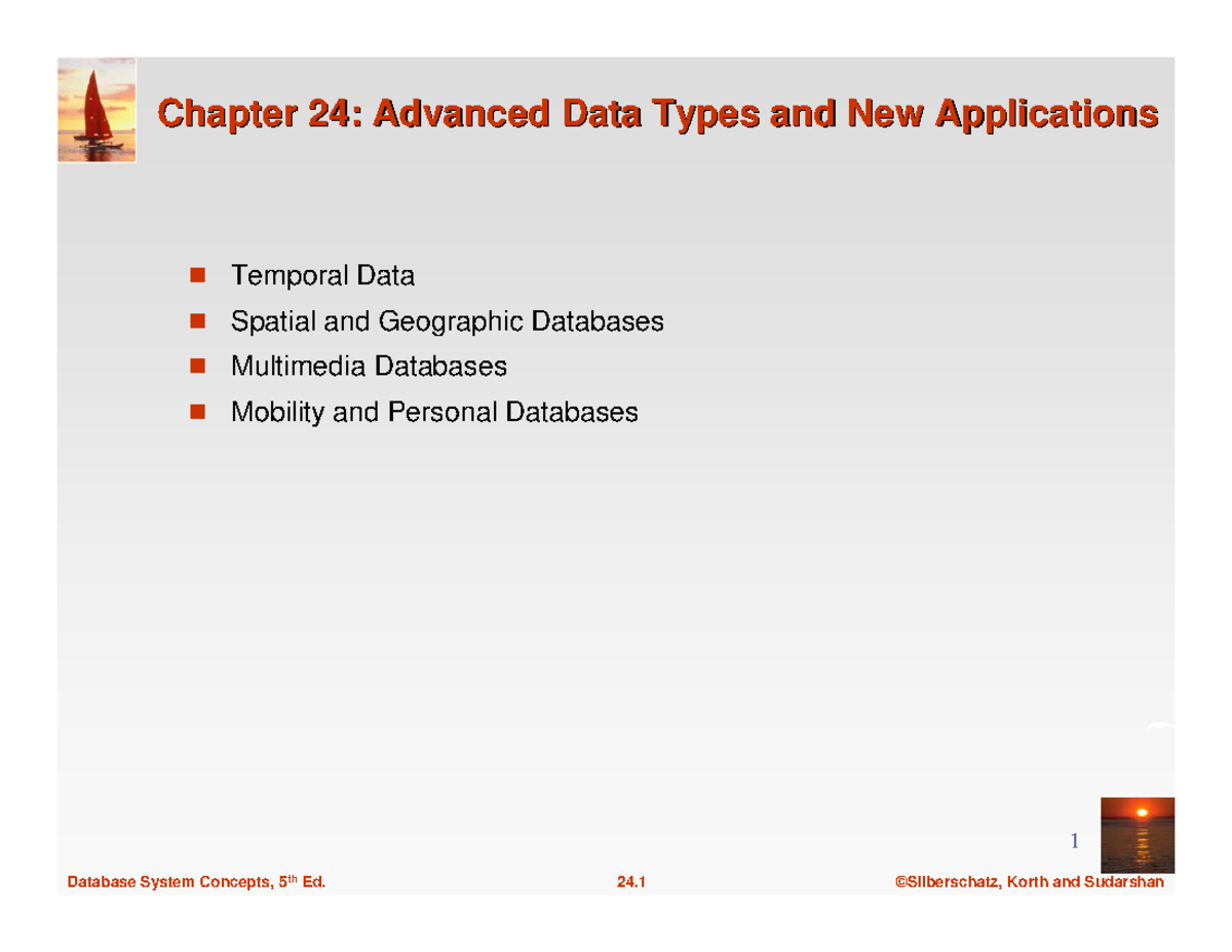 Ch24 - Important Notes - 1 Chapter 24: Advanced Data Types and New ...
