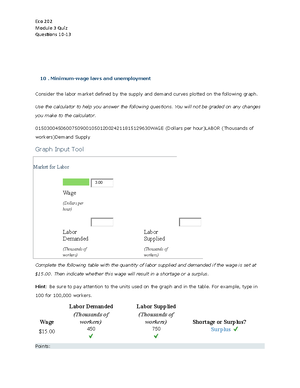 3-2 Simulation Checkpoint Assignment - ECO 202 Simulation Checkpoint Assignment Economic Summary ...