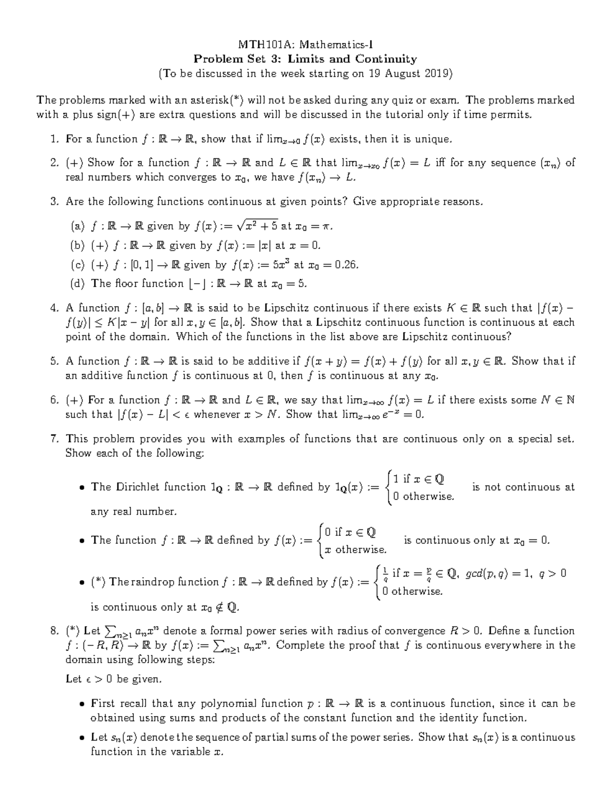 MTH101A PS3 - Practice tutorial shared by professor - MTH101A ...