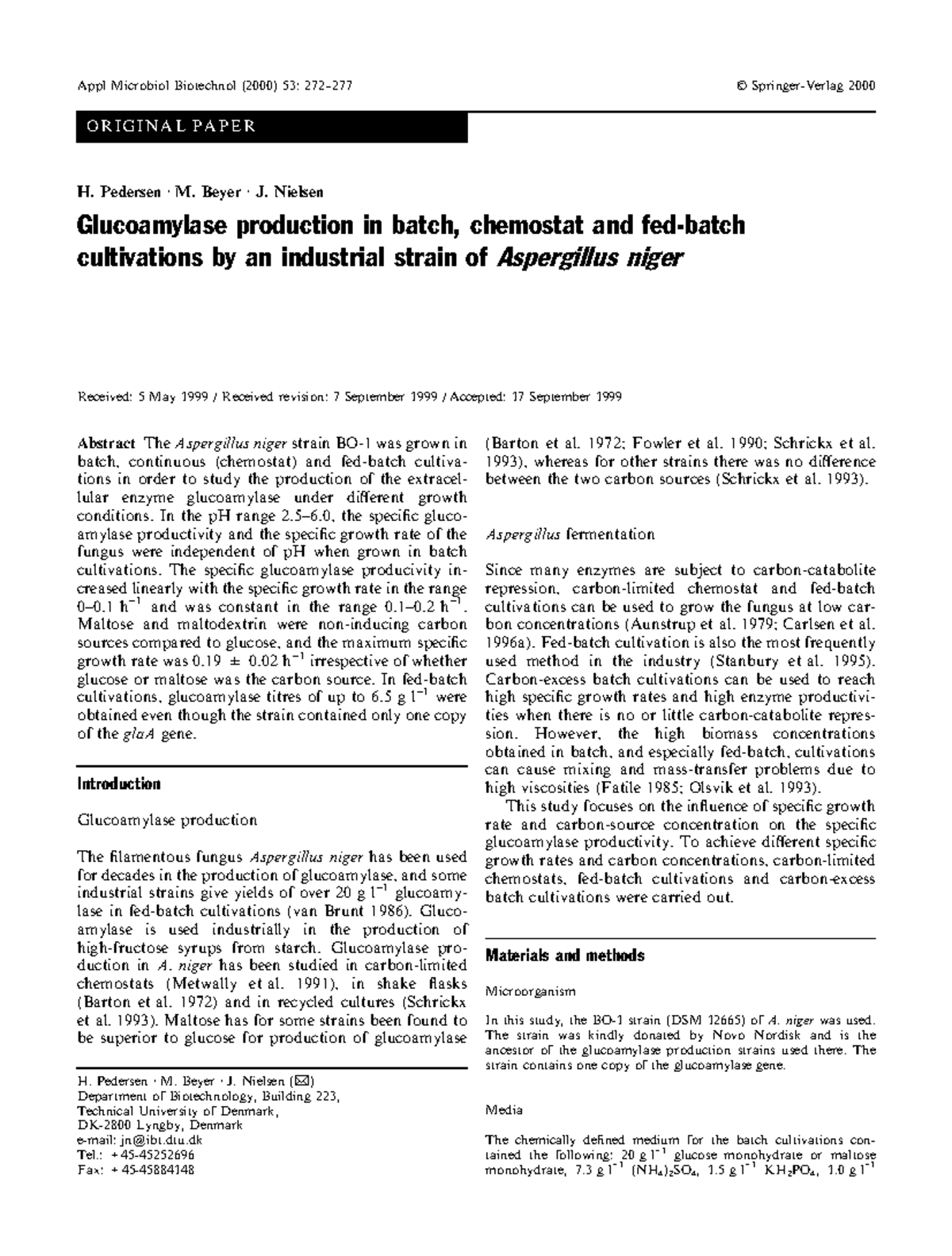 Research paper - Fermentation exam 2020 - O R I G I N A L P A P E R H ...
