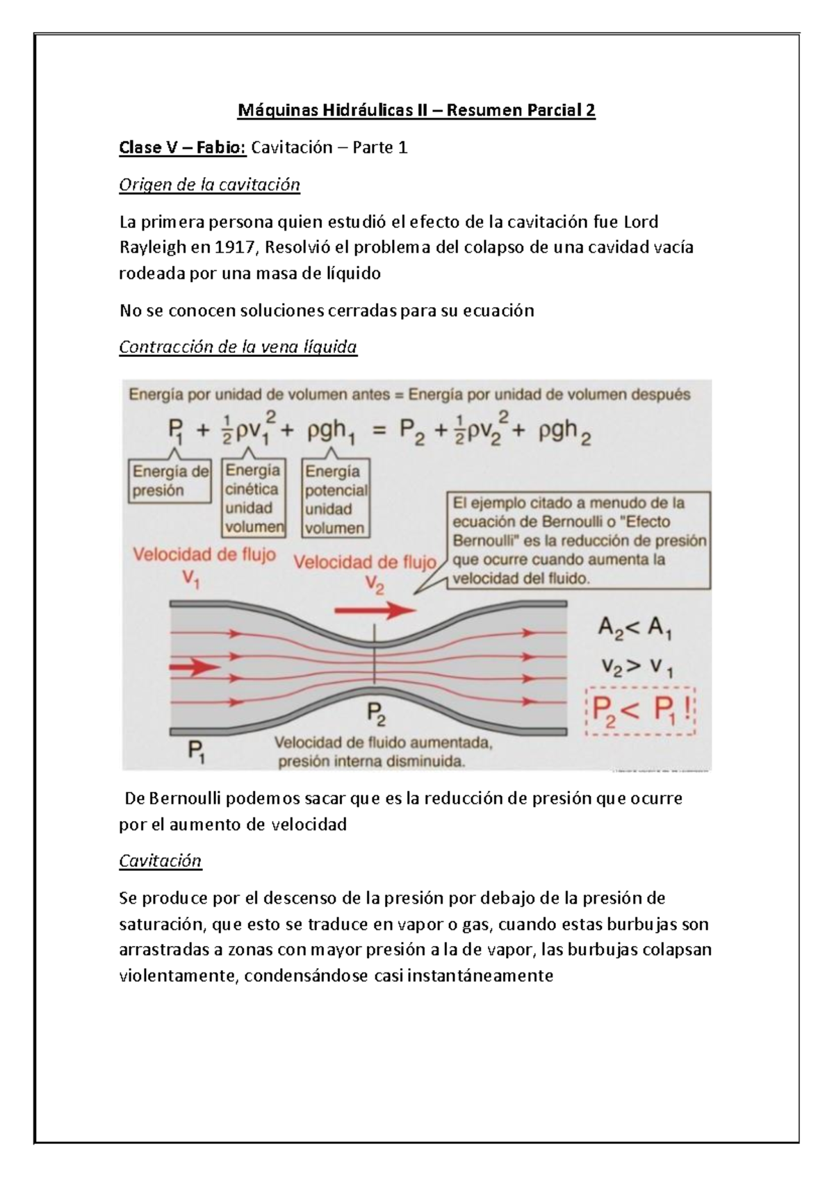 MHII resumen 2do parcial - Máquinas Hidráulicas II – Resumen Parcial 2 ...