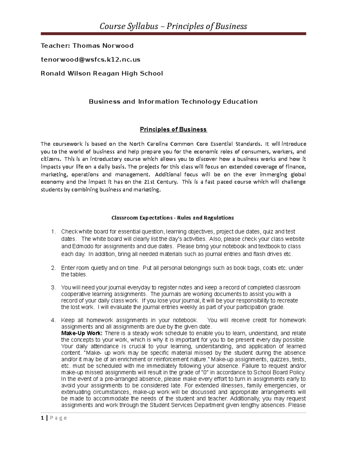 Syllabus Principles of Business - Course Syllabus – Principles of ...