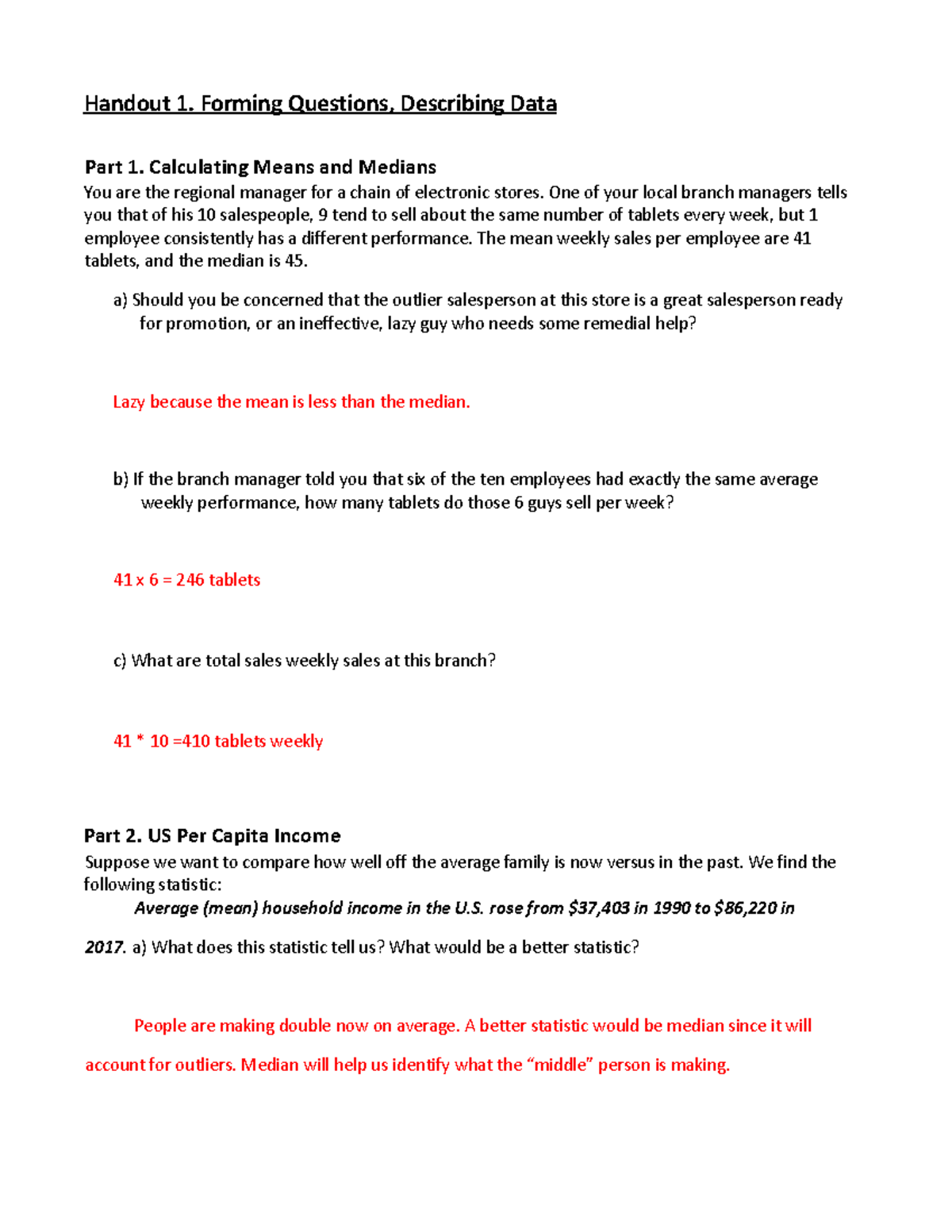QM222 In-class exercises Summer 22 - Handout 1. Forming Questions ...
