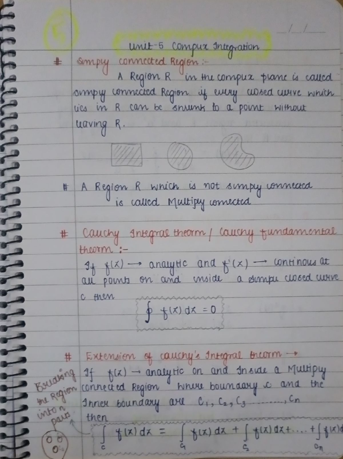 UNIT 5(complex integration) - compux Integration simply connected A ...