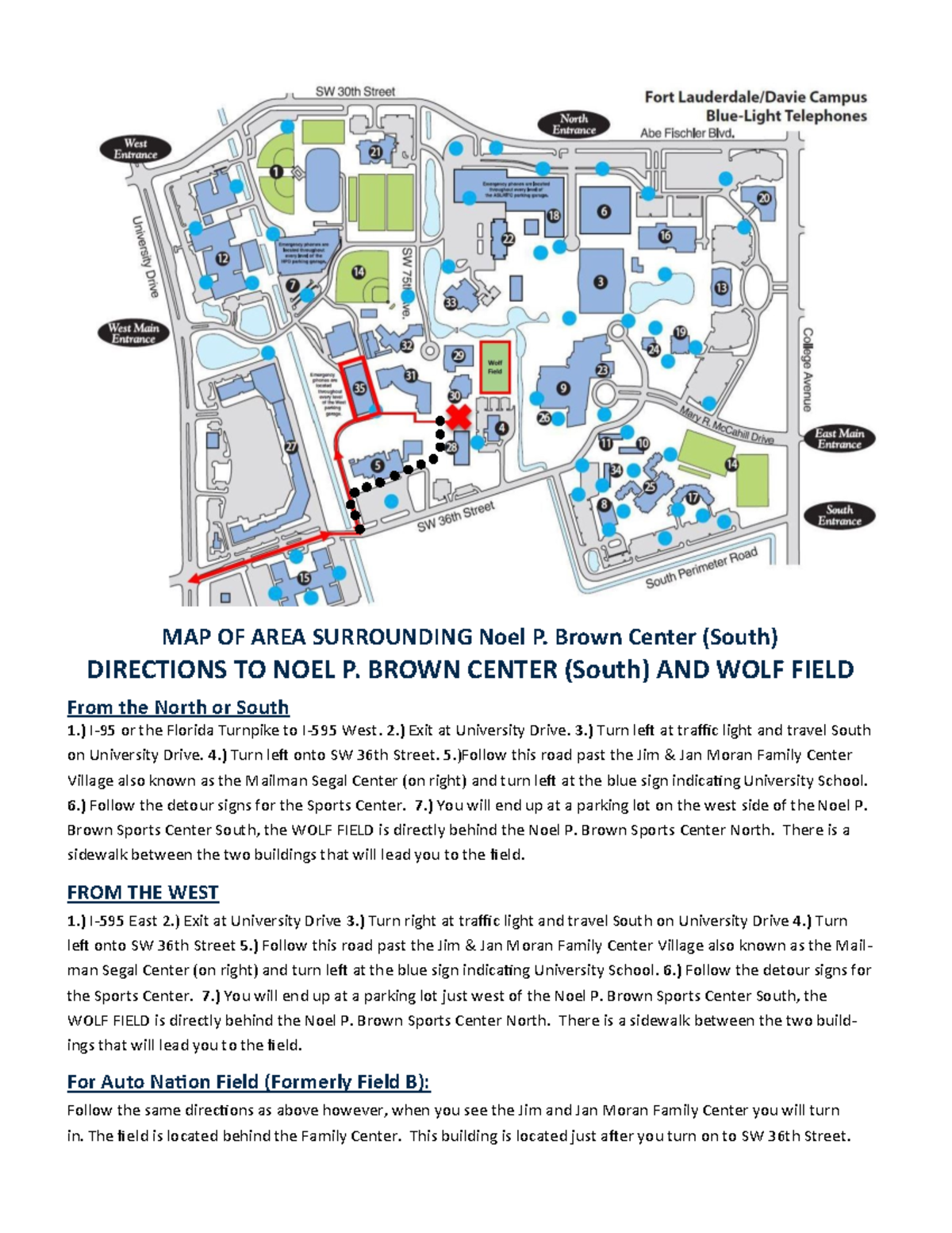 NPB S Map and Directions - MAP OF AREA SURROUNDING Noel P. Brown Center ...