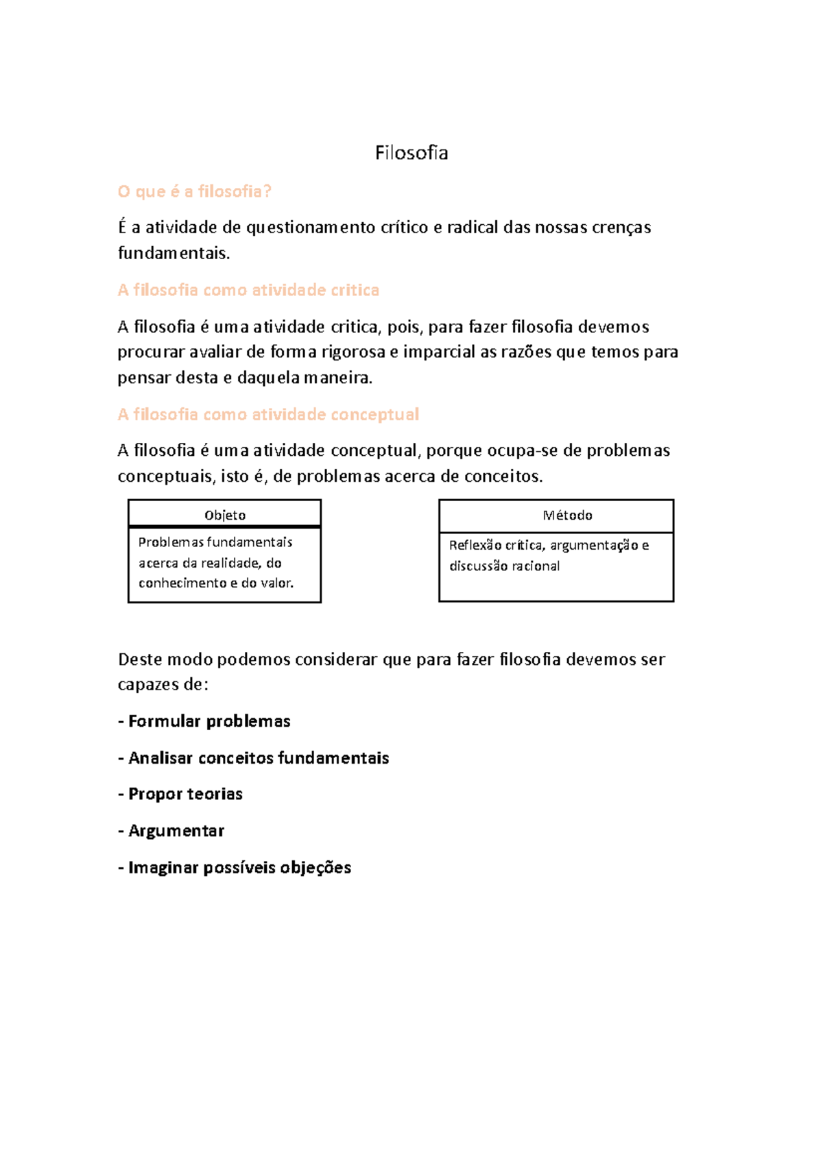 Filosofia - dadadad - Filosofia O que é a filosofia? É a atividade de questionamento crítico e ...