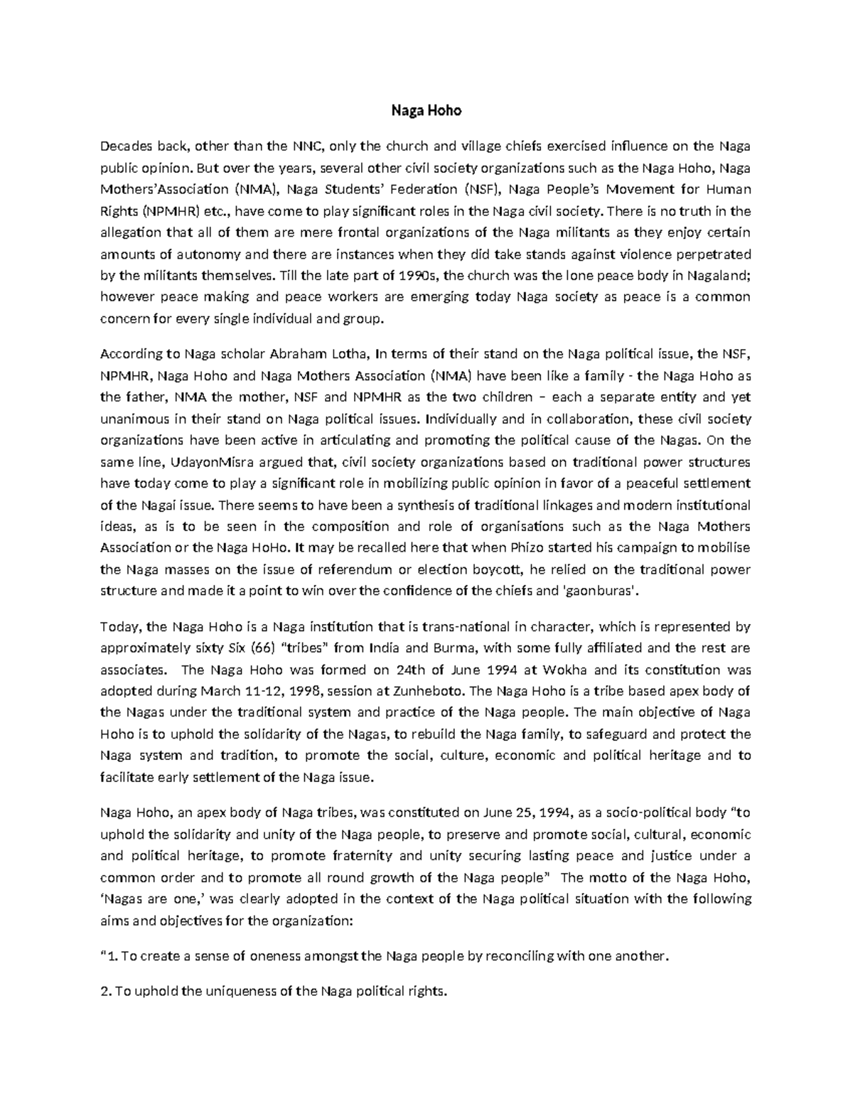 NAGA HOHO-1 - Hfcgfcmyvhf hbjm - Naga Hoho Decades back, other than the ...