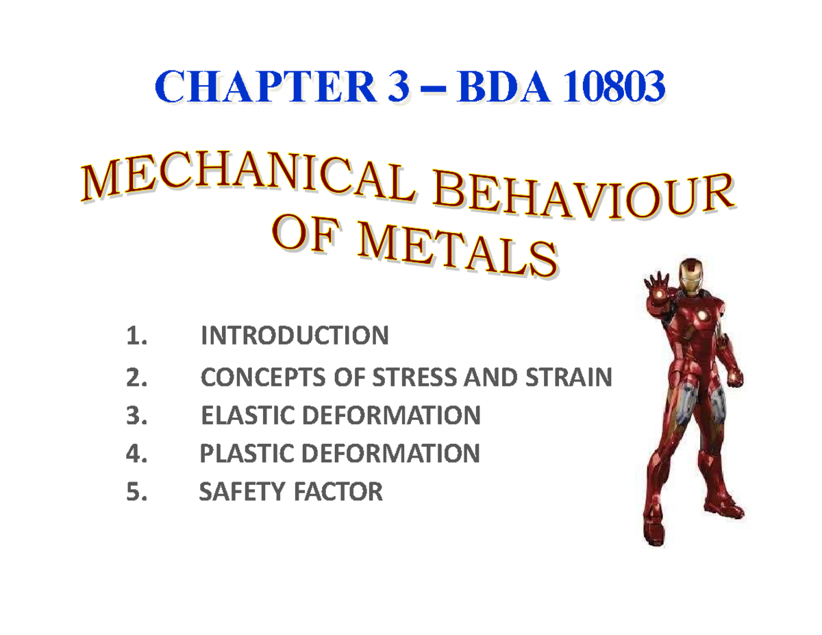 Chap3 - INTRODUCTION CONCEPTS OFSTRESSAND STRAIN ELASTIC DEFORMATION ...