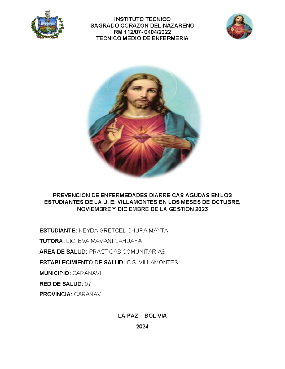 Proyecto DE Gretceldocx - SAGRADO CORAZON DEL NAZARENO RM 112/07- 0404 ...