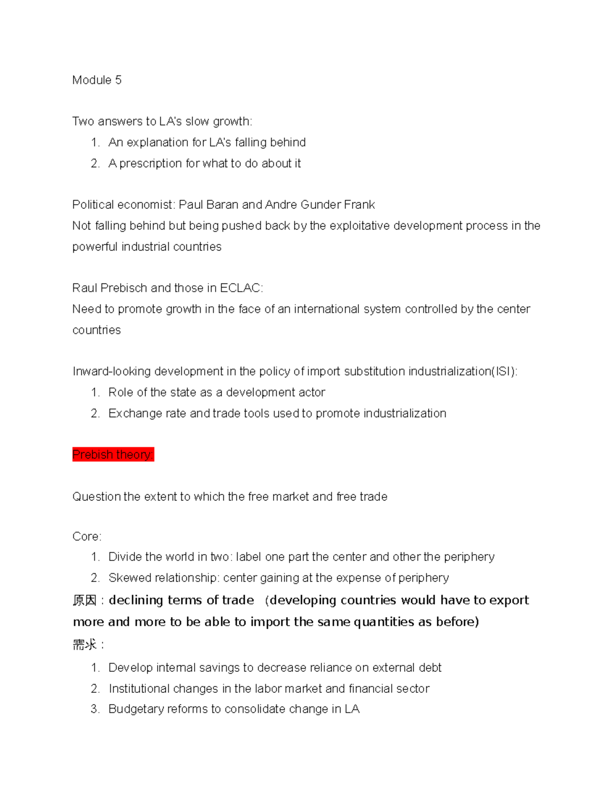 Exam2 - notes - Module 5 Two answers to LA’s slow growth: 1. An ...