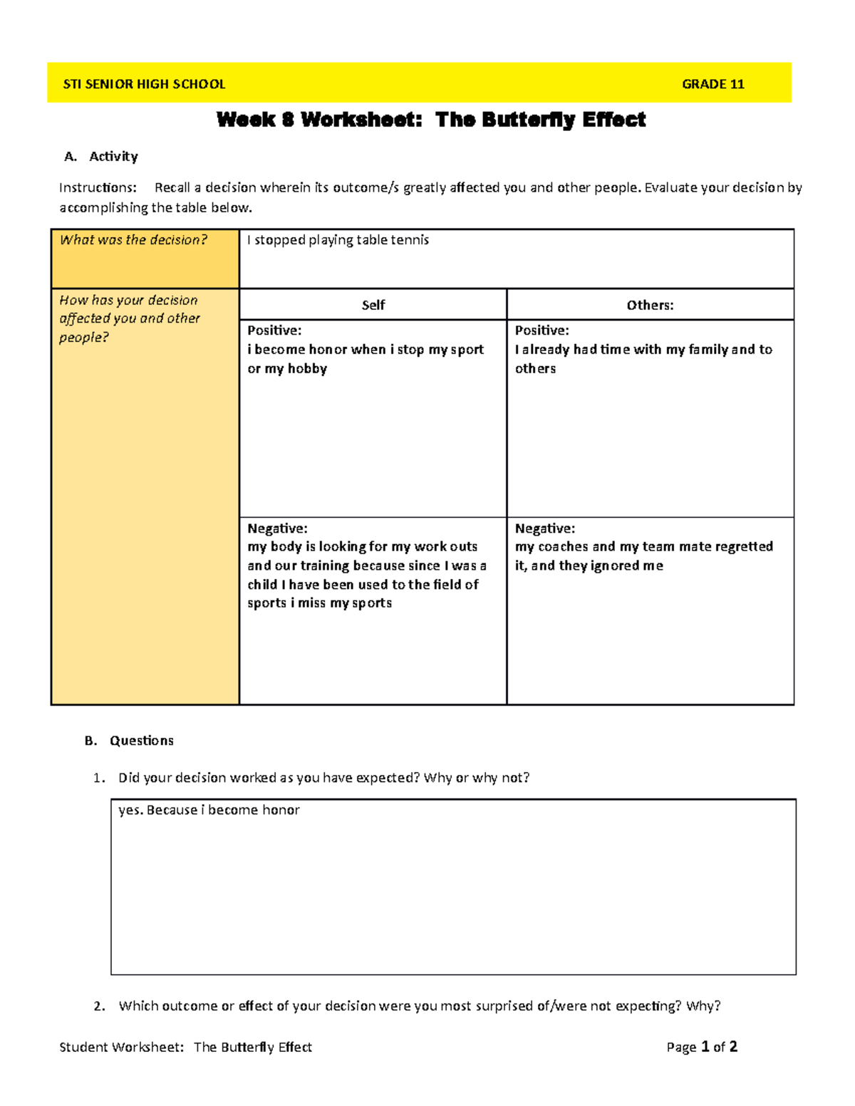 G11Q2W8 The Butterfly Effect(3) - Week 8 Worksheet: The Butterfly ...