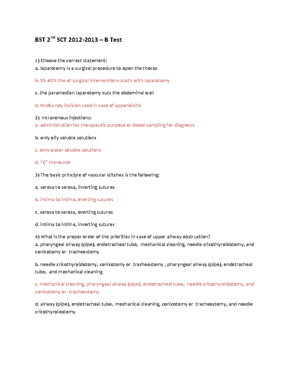 Exam 2013, questions and answers - BST 2nd SCT 2012-2013 – B Test 1 ...