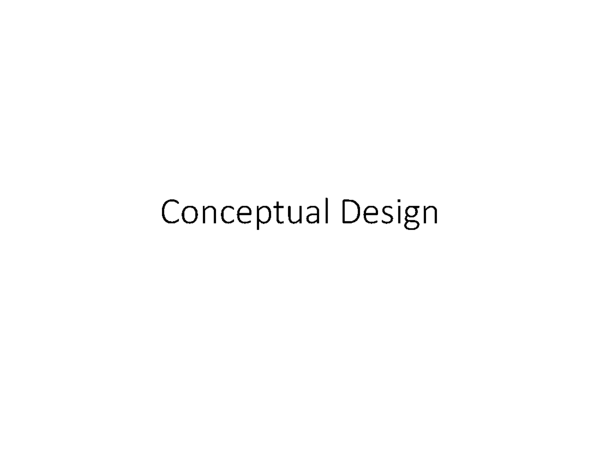 Session 9 Conceptual Design - Conceptual Design Five‐Stage Descriptive ...
