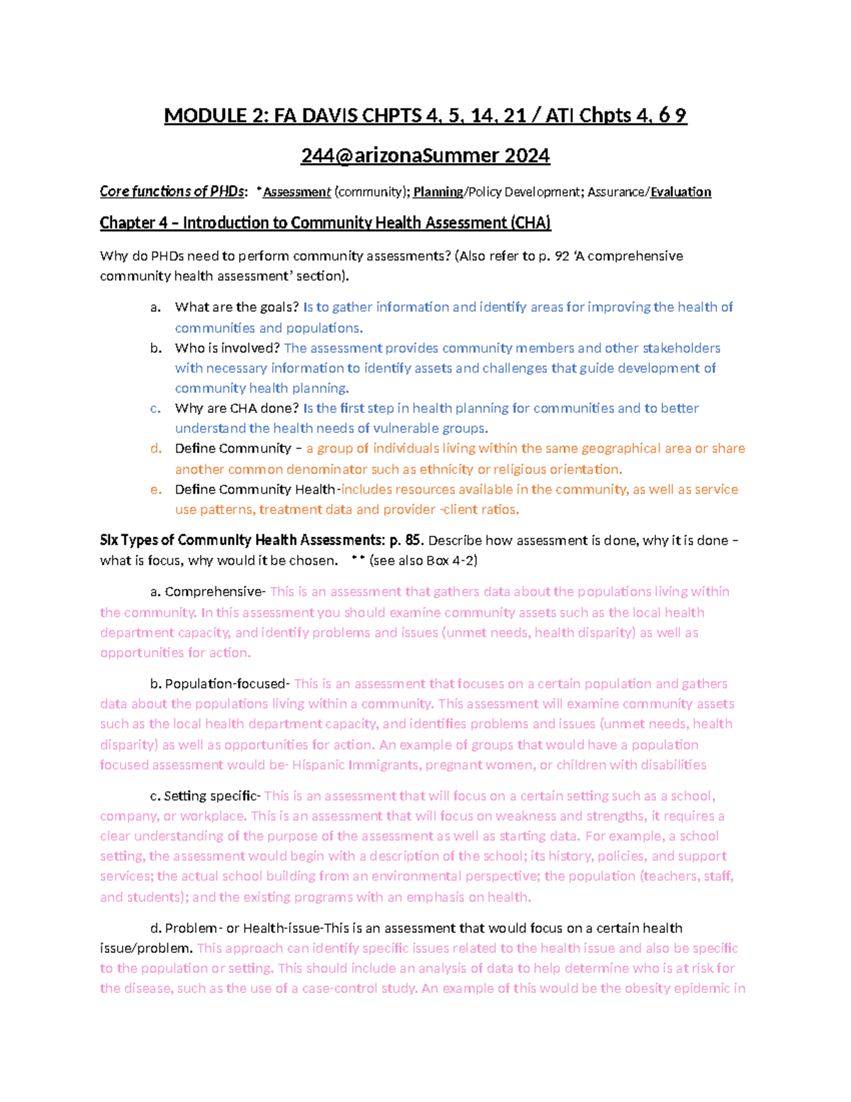NUR426 Mod 2 Summer Study Guide - MODULE 2: FA DAVIS CHPTS 4, 5, 14, 21 ...