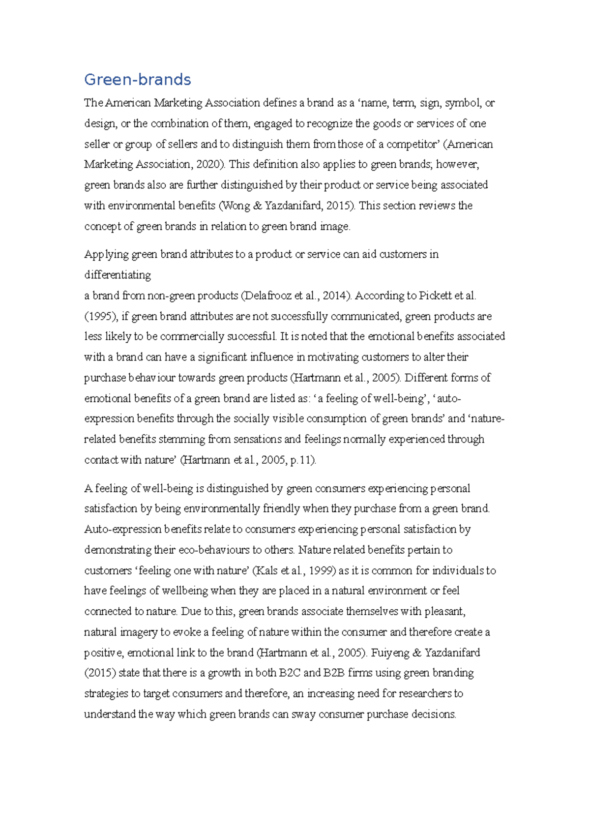 Green Brands Green brands The American Marketing Association Defines