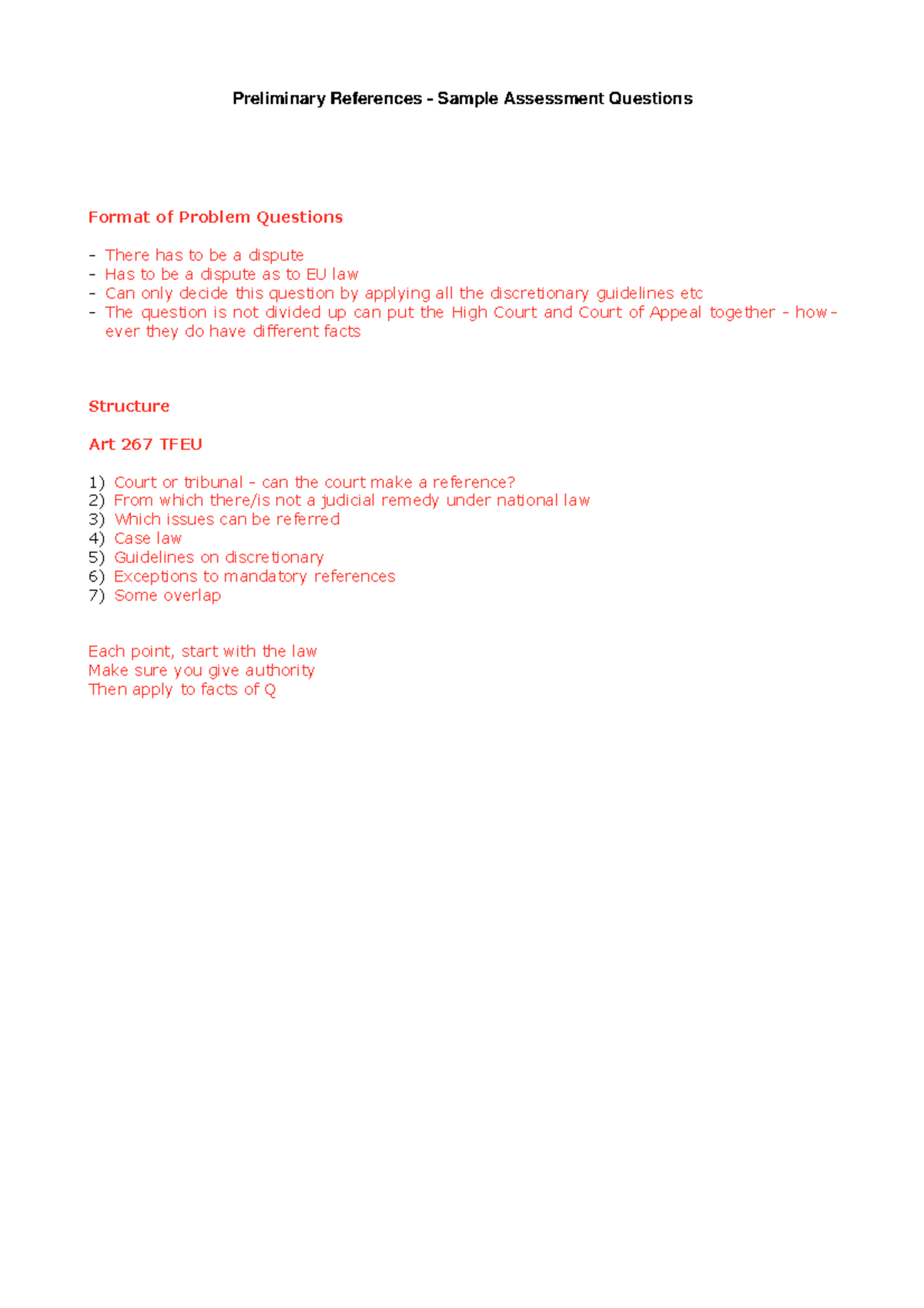 PR - Sample Assessment Questions - Preliminary References Sample ...