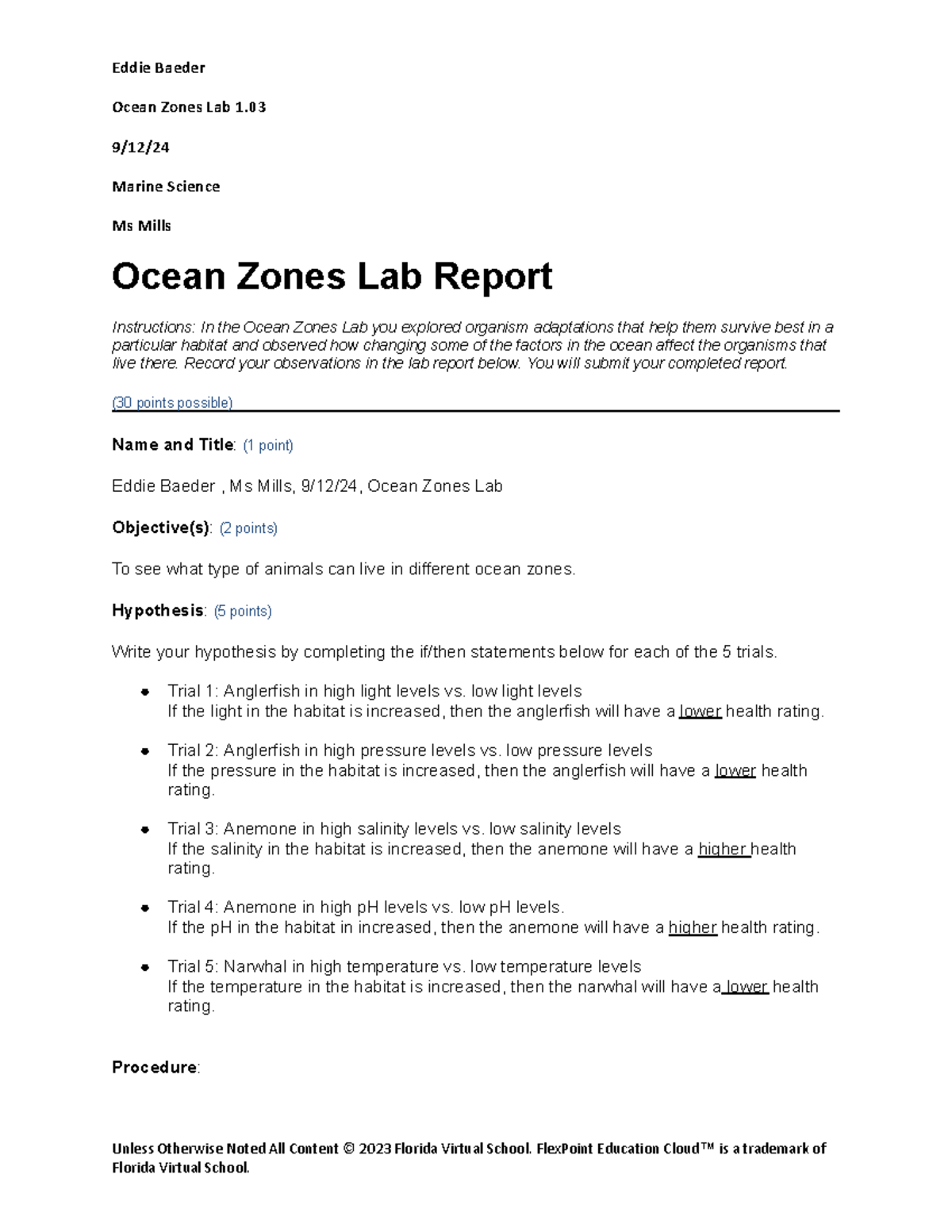 Ocean zones lab report - Mandate Assesment - Eddie Baeder Ocean Zones ...