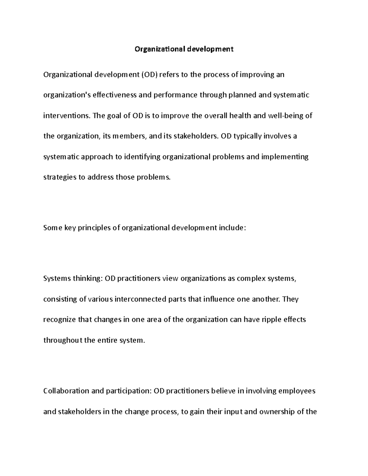 Organizational development - Organizational development Organizational ...