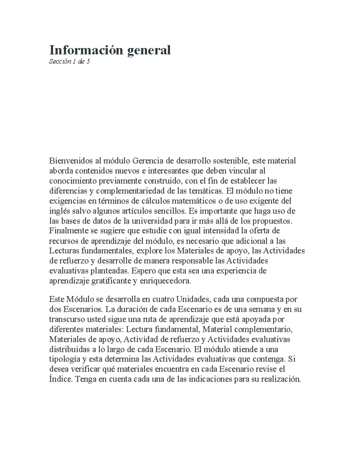 Informacion General - APUNTES - Información general Sección 1 de 5 ...