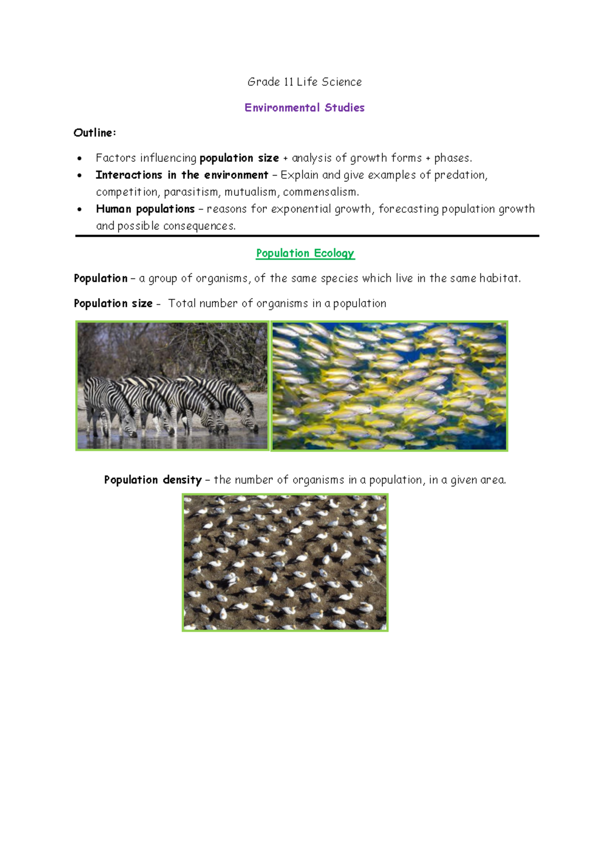 Environmental studies part 1 - Grade 11 Life Science Environmental ...