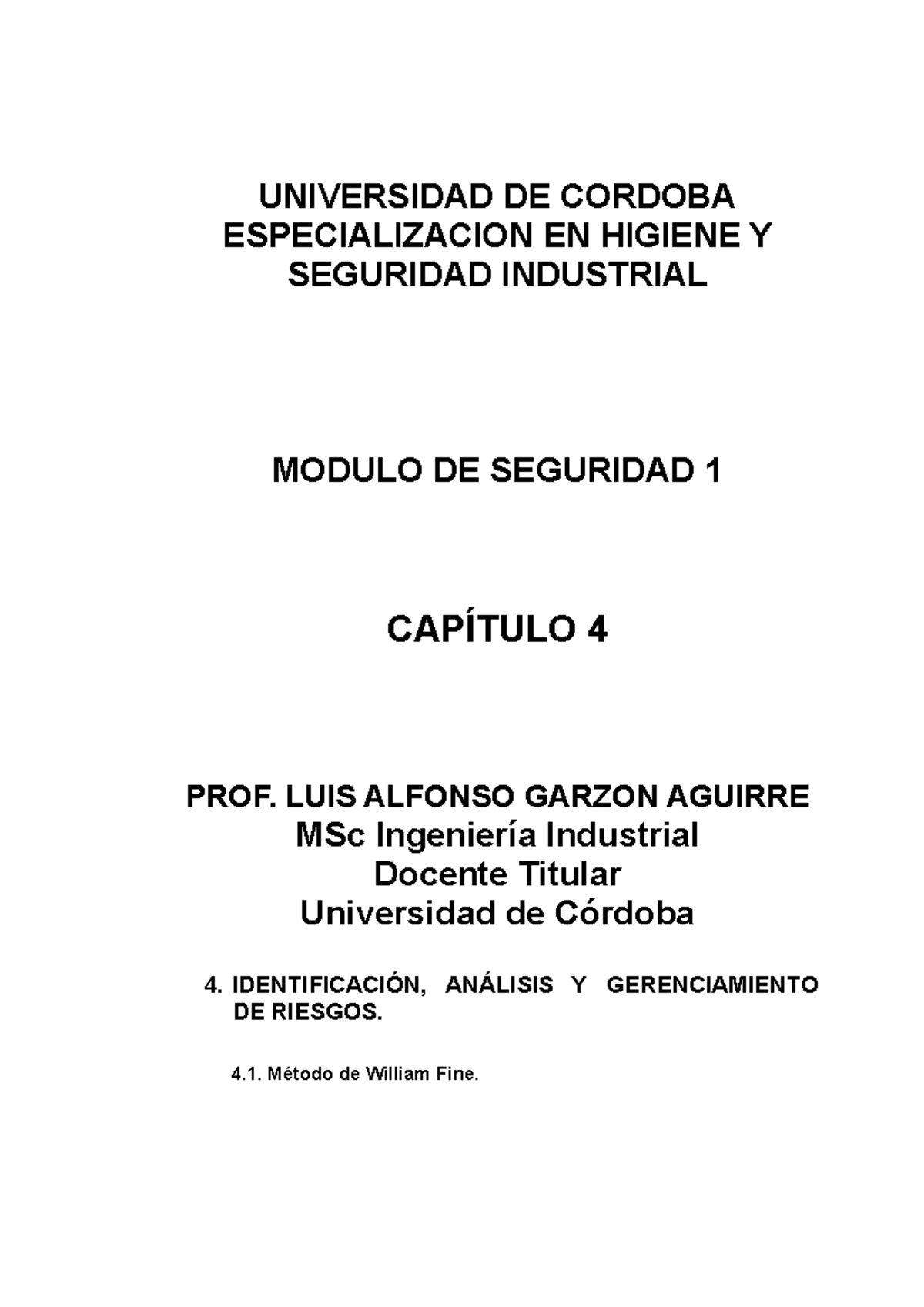 Método de William Fine. este 3 - UNIVERSIDAD DE CORDOBA ESPECIALIZACION ...