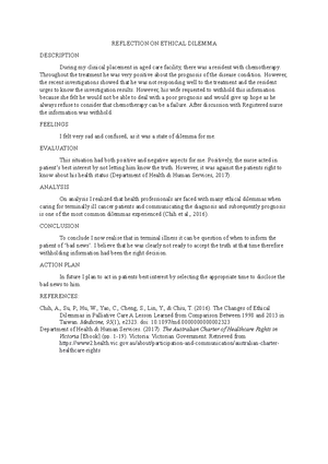 Medication administration - The critical reflection will follow Gibbs ...