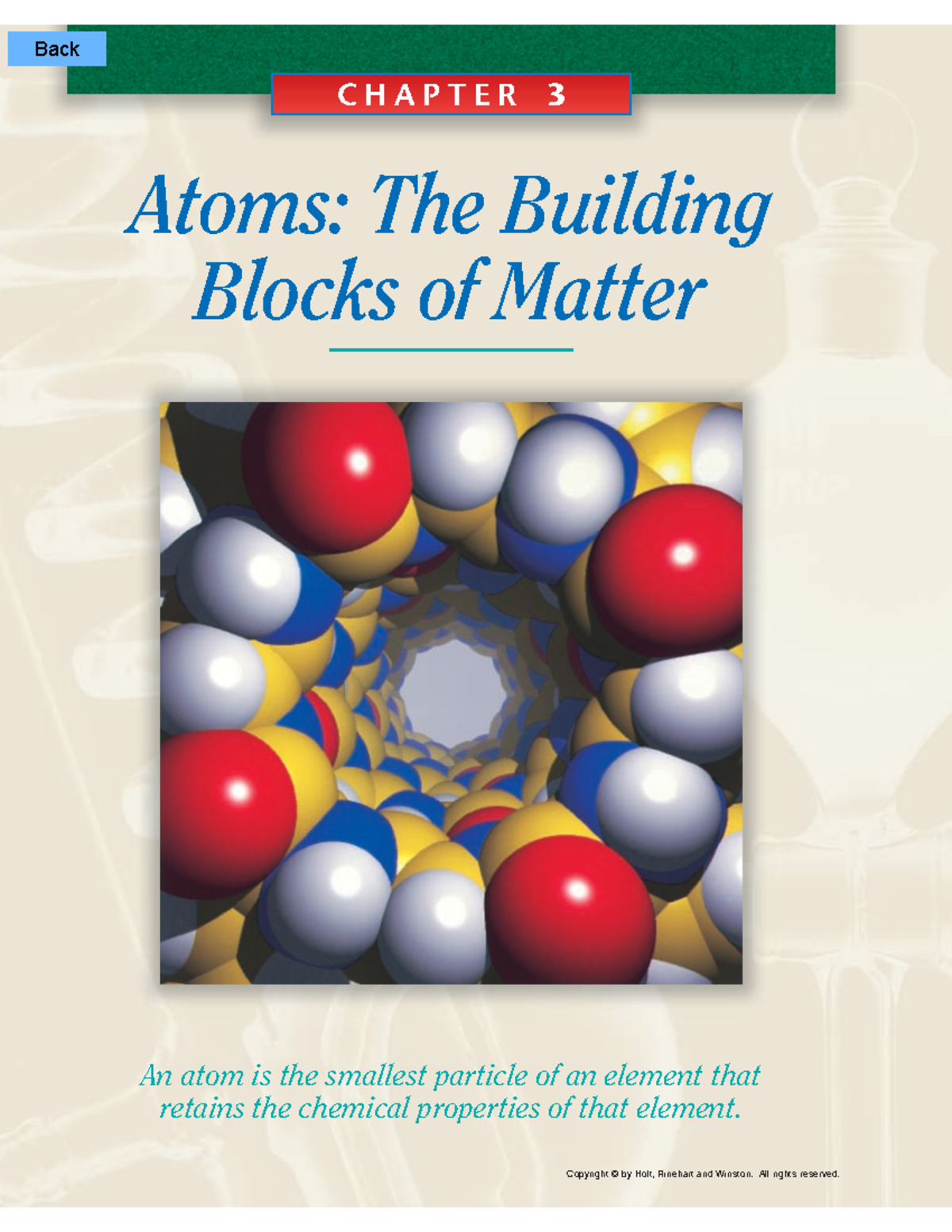 Chapter 3 - idk - C H A P T E R 3 Atoms: The Building Blocks of Matter ...
