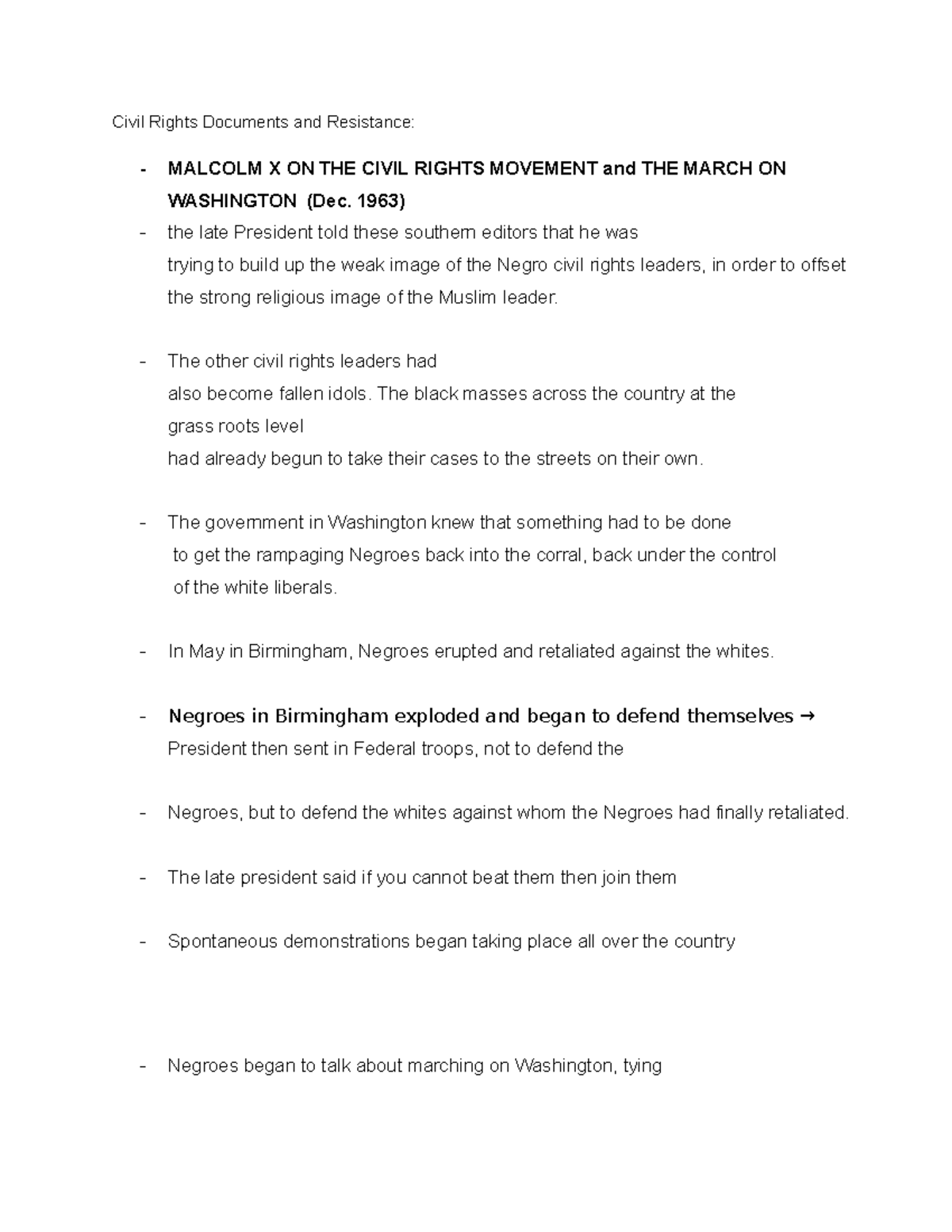 Civil Rights Documents and Resistance - Civil Rights Documents and ...