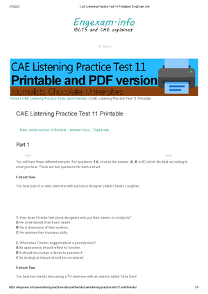 CAE Listening Practice Test 11 Printable Eng Exam.info.pdf- part 2 - 7 ...